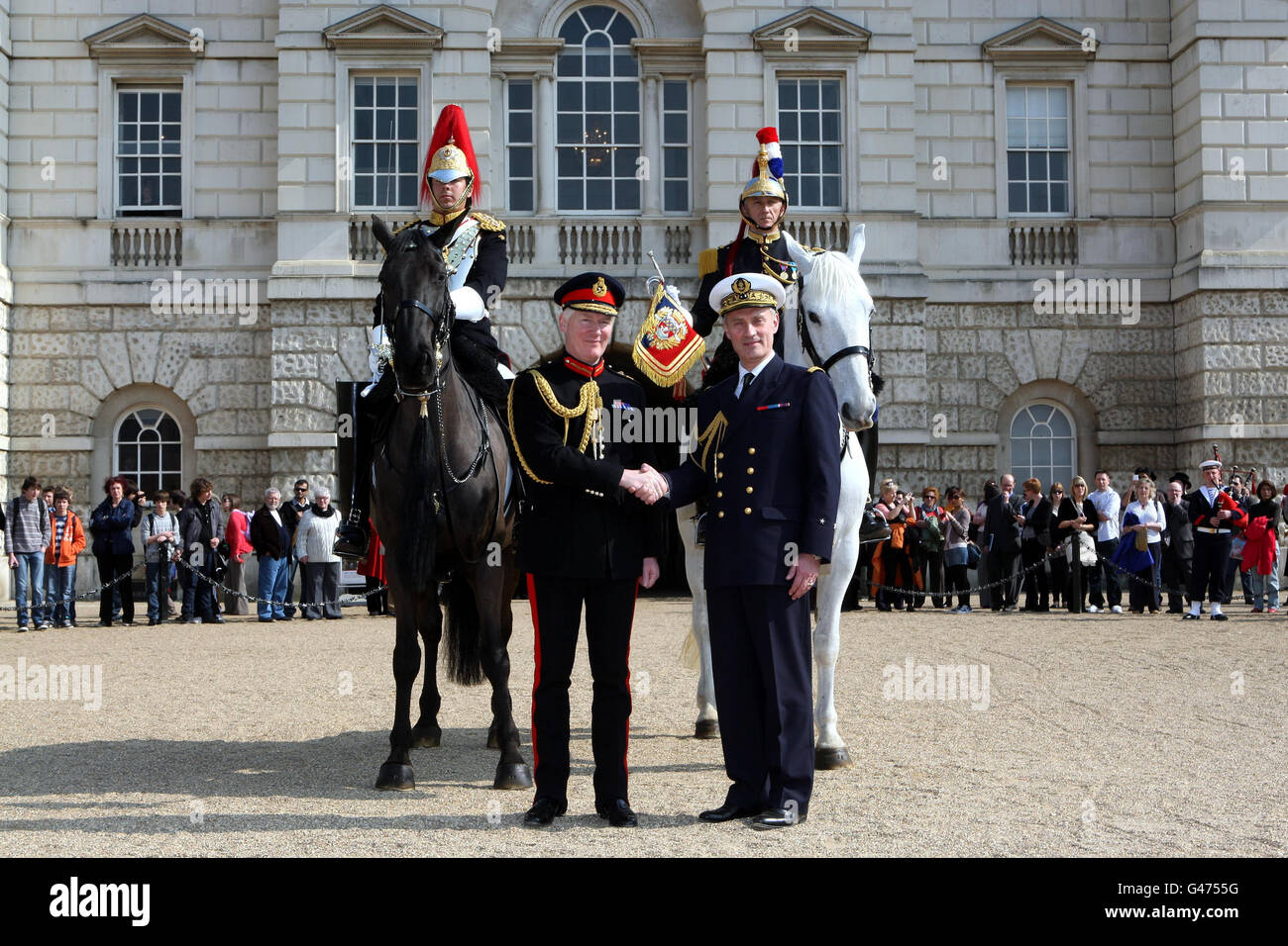 Captain Anton Lin from Blues and Royals of the Household Cavalry (left ...