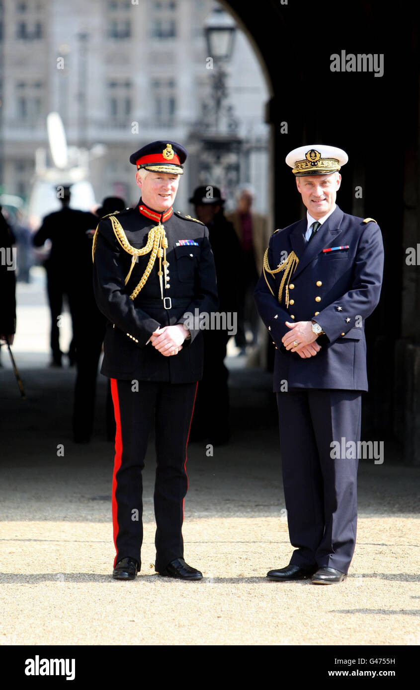 Major General Cubitt GOC (left) poses with to French Attache Admiral ...