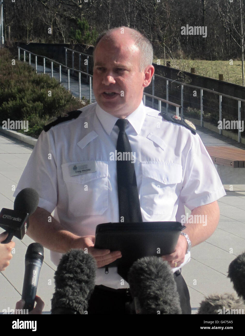 Chief Constable of Cumbria Constabulary, Craig Mackey, outside the ...