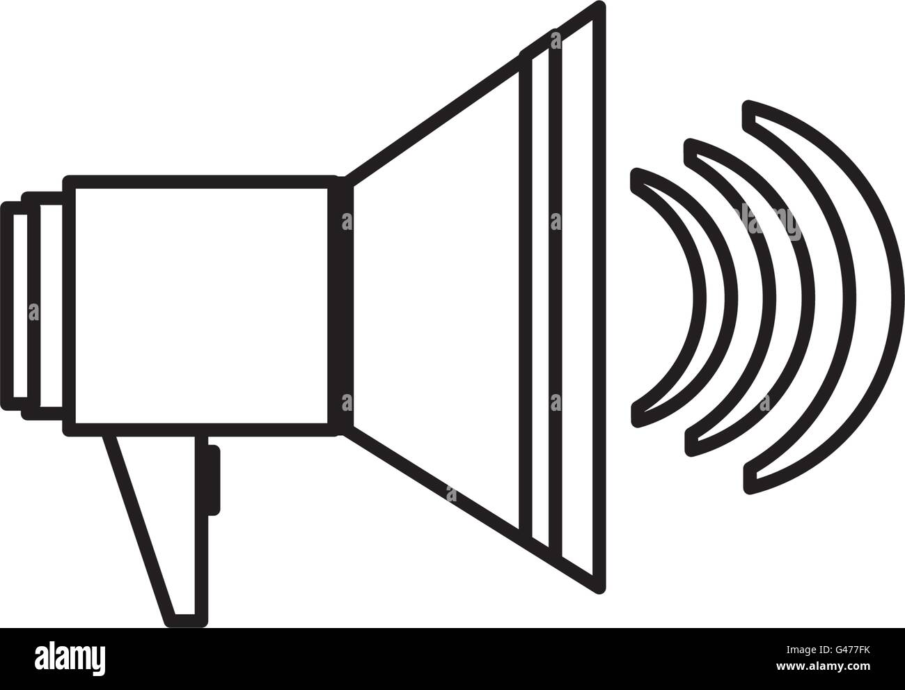 simple megaphone , Vector illustration over white background Stock ...