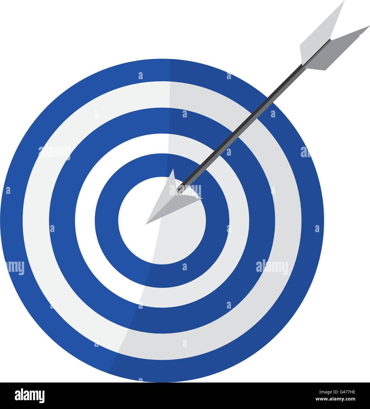 bullseye with arrow in the center , Vector illustration over white ...