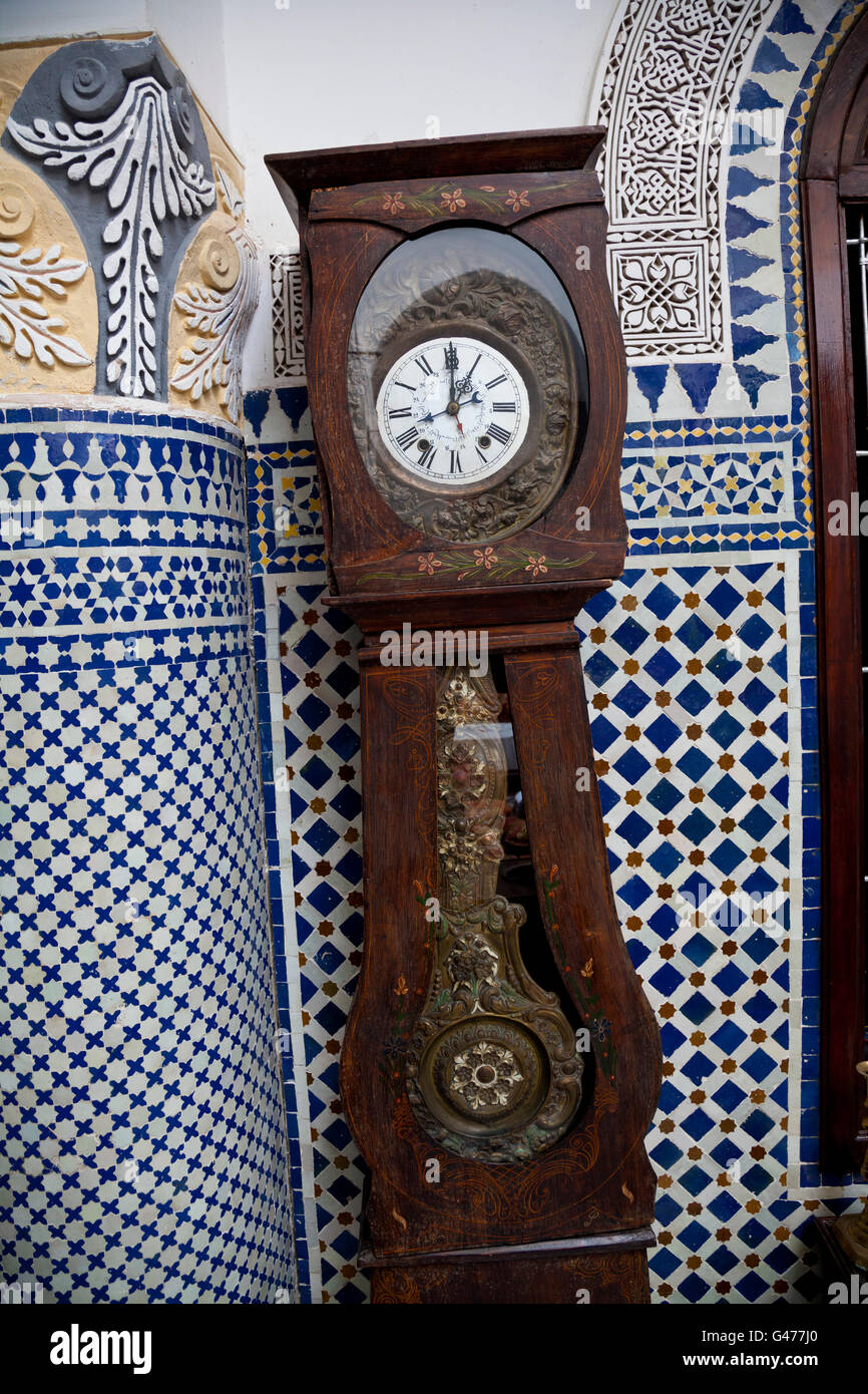 Antic clock in the Fez hotel, Morocco Stock Photo - Alamy