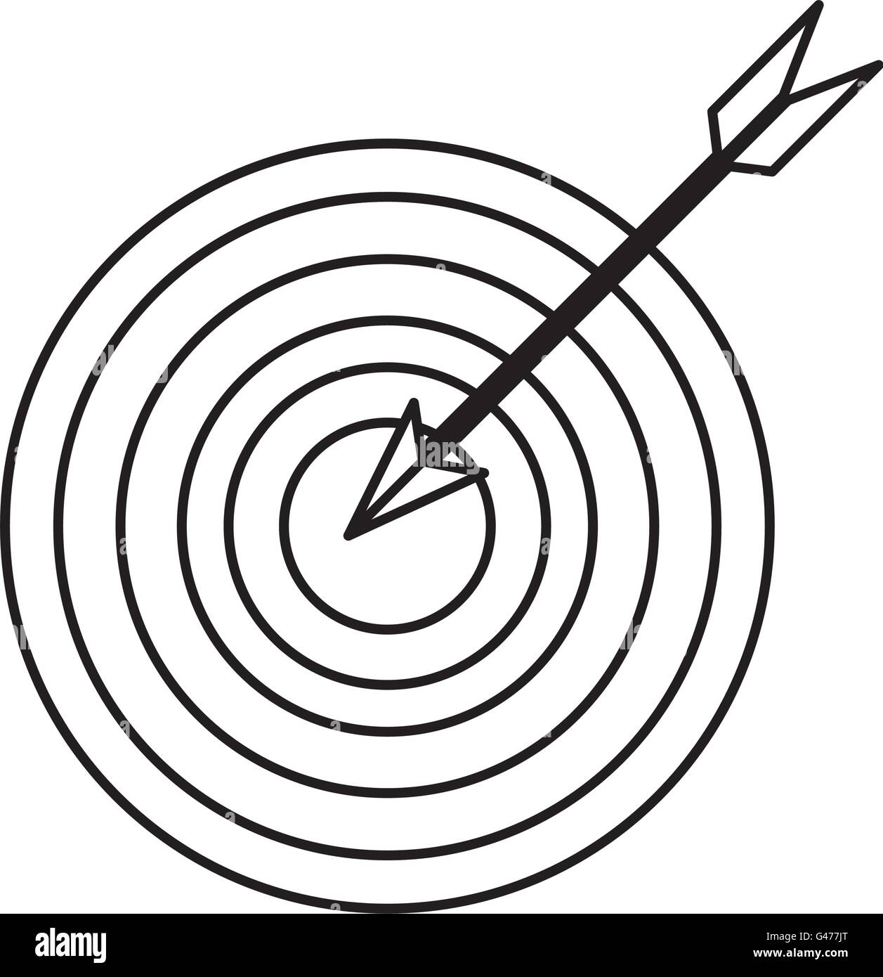 Bullseye With Arrow In The Center Vector Illustration Over White