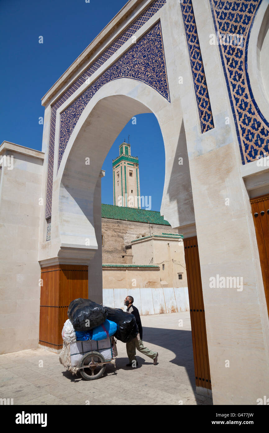 Mosque and city gate in Fez ( Fes Fas ) city, UNESCO heritage site in ...