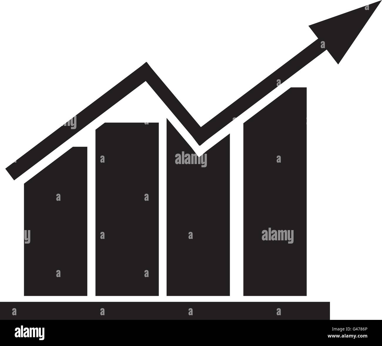 bar graph with arrow , Vector illustration Stock Vector Image & Art - Alamy