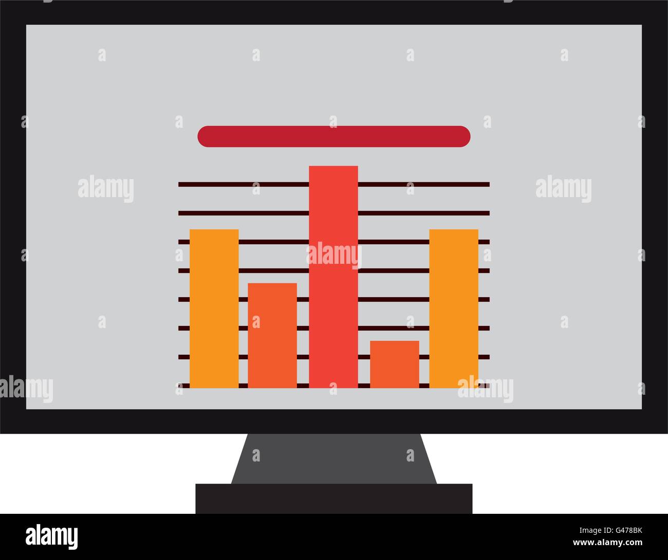 computer monitor with graphic , Vector illustration Stock Vector Image ...