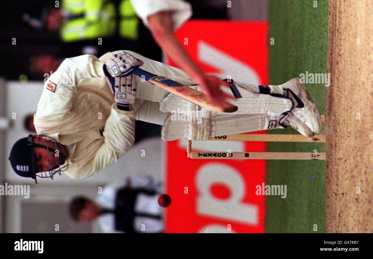 Making his mark, Adam Hollioake during his unbeaten innings with Graham ...