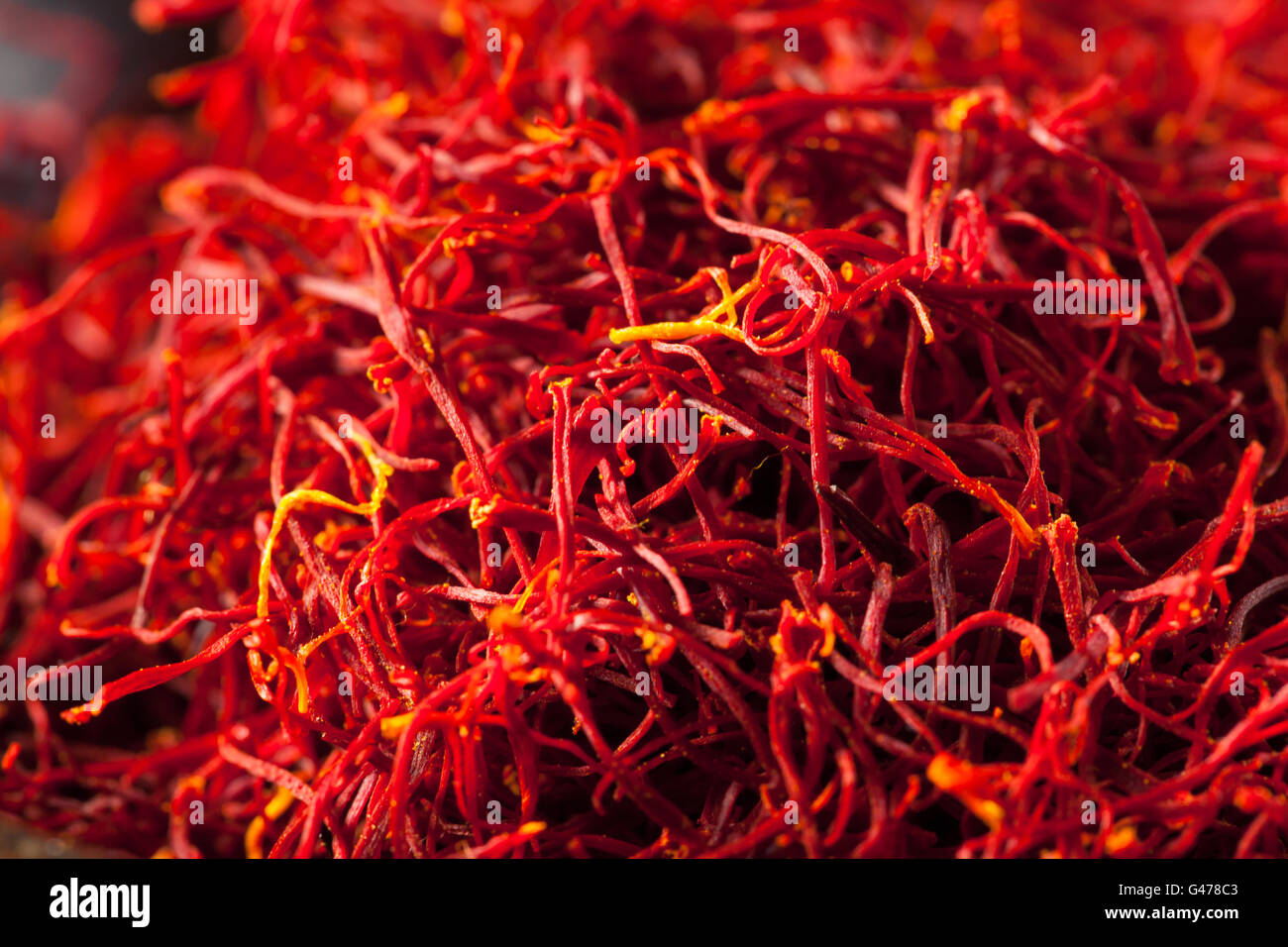 Raw Organic Red Saffron Spice in a Bowl Stock Photo - Alamy