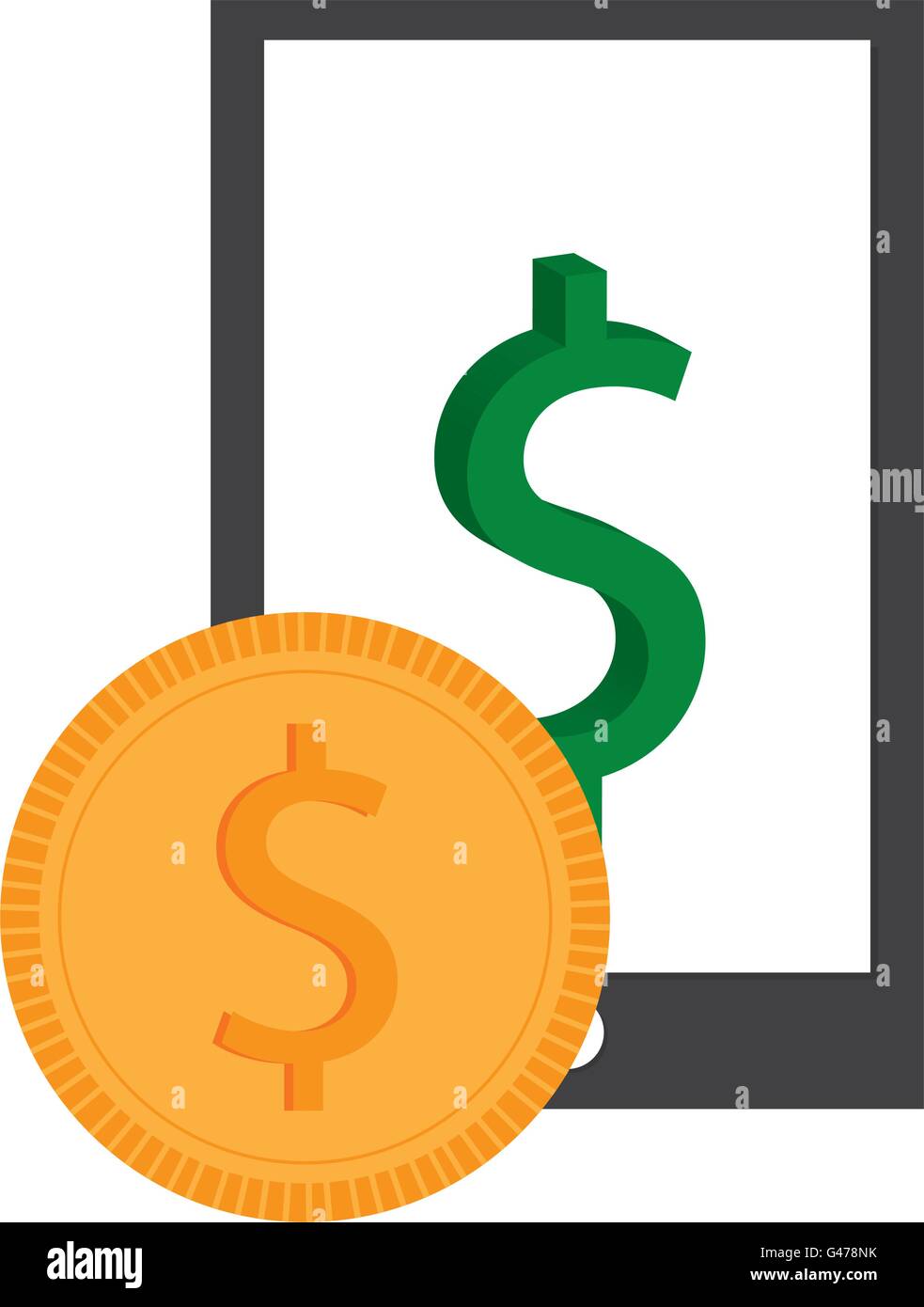 cellphone and coin , Vector illustration Stock Vector Image & Art - Alamy