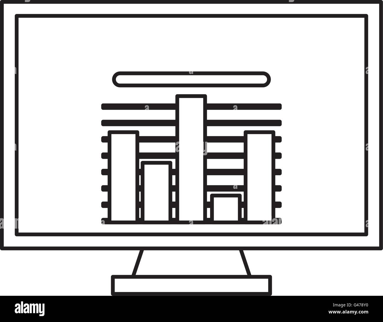 computer monitor with graphic , Vector illustration Stock Vector Image ...
