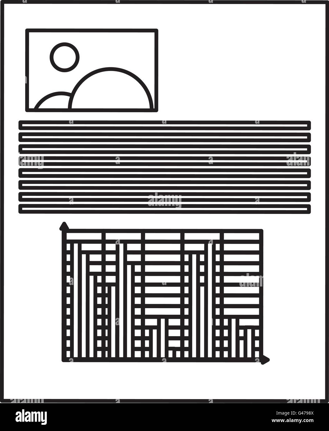 paper document with picture and graph , Vector illustration Stock ...