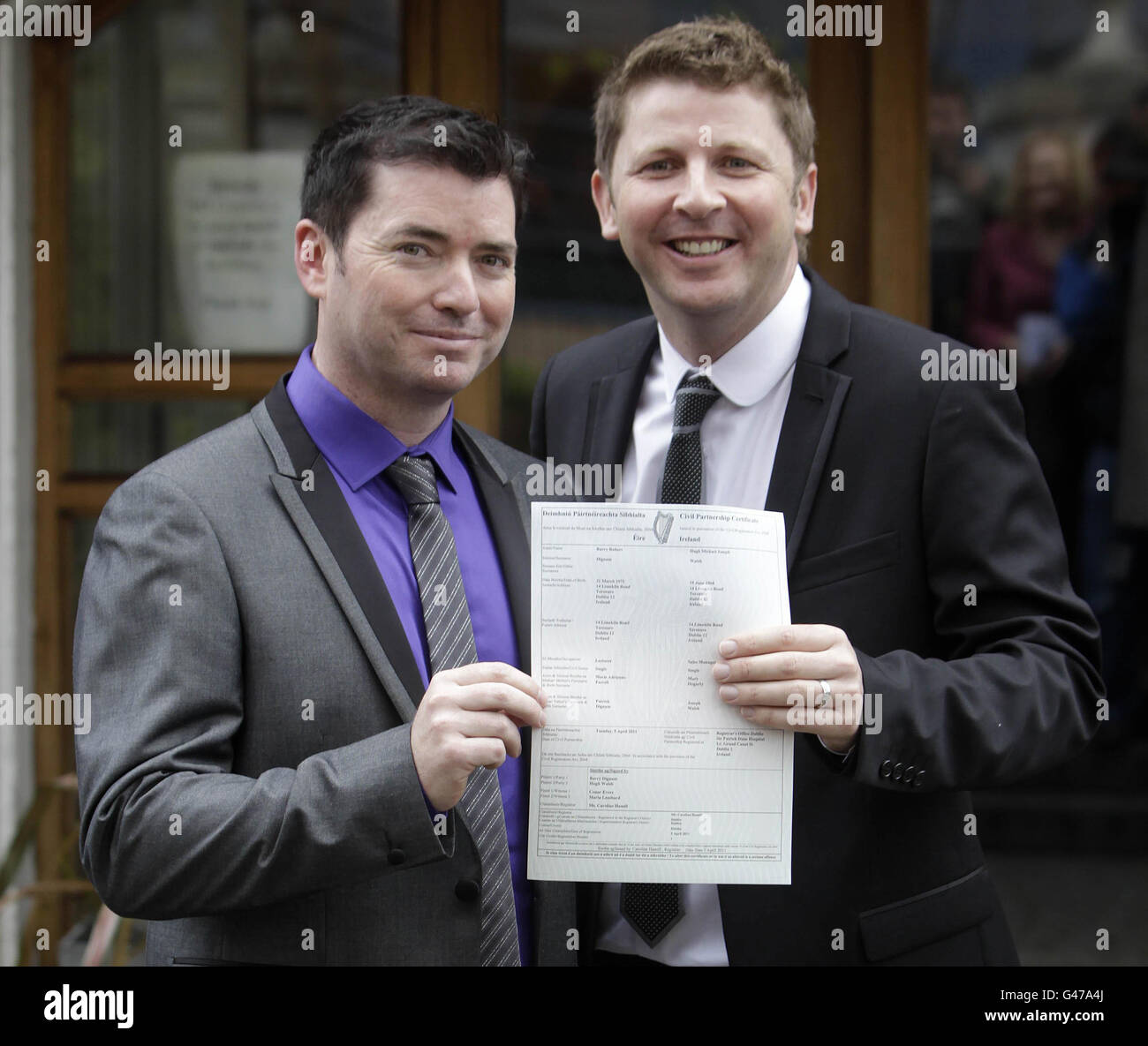 Left to right barry dignam and partner hugh walsh hi-res stock ...