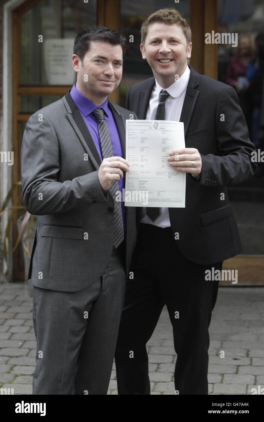 Left to right barry dignam and partner hugh walsh hi-res stock ...