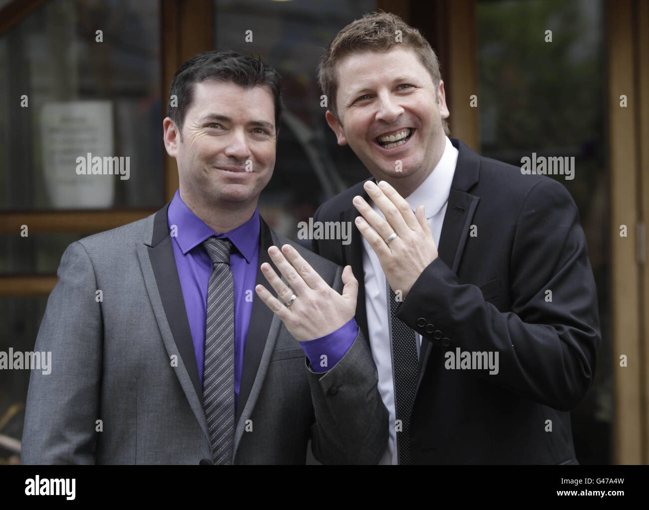 Left to right barry dignam and partner hugh walsh hi-res stock ...