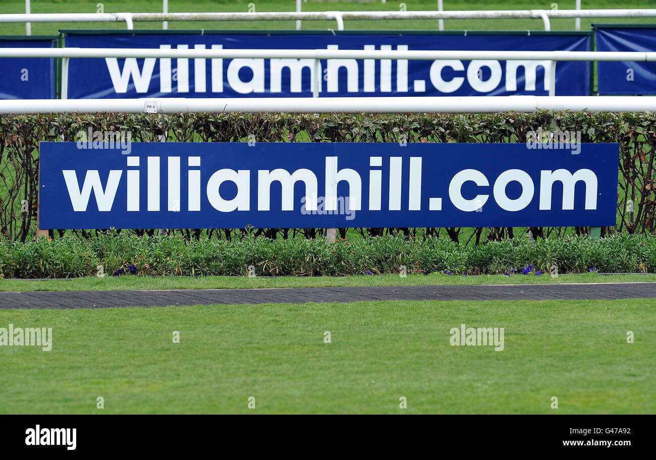 Horse racing races william hill branding sign appearance sponsor name ...