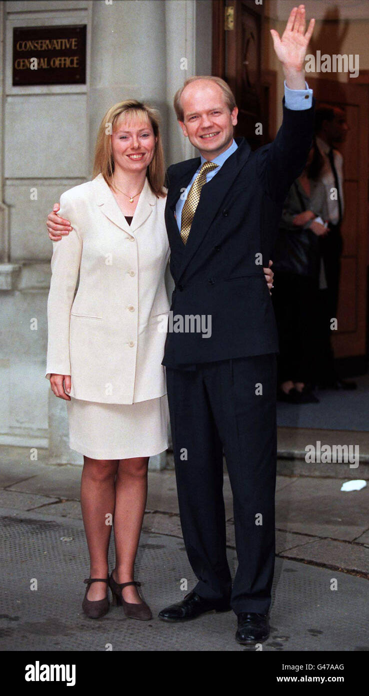 New Conservative Party leader William Hague poses for photographs with ...