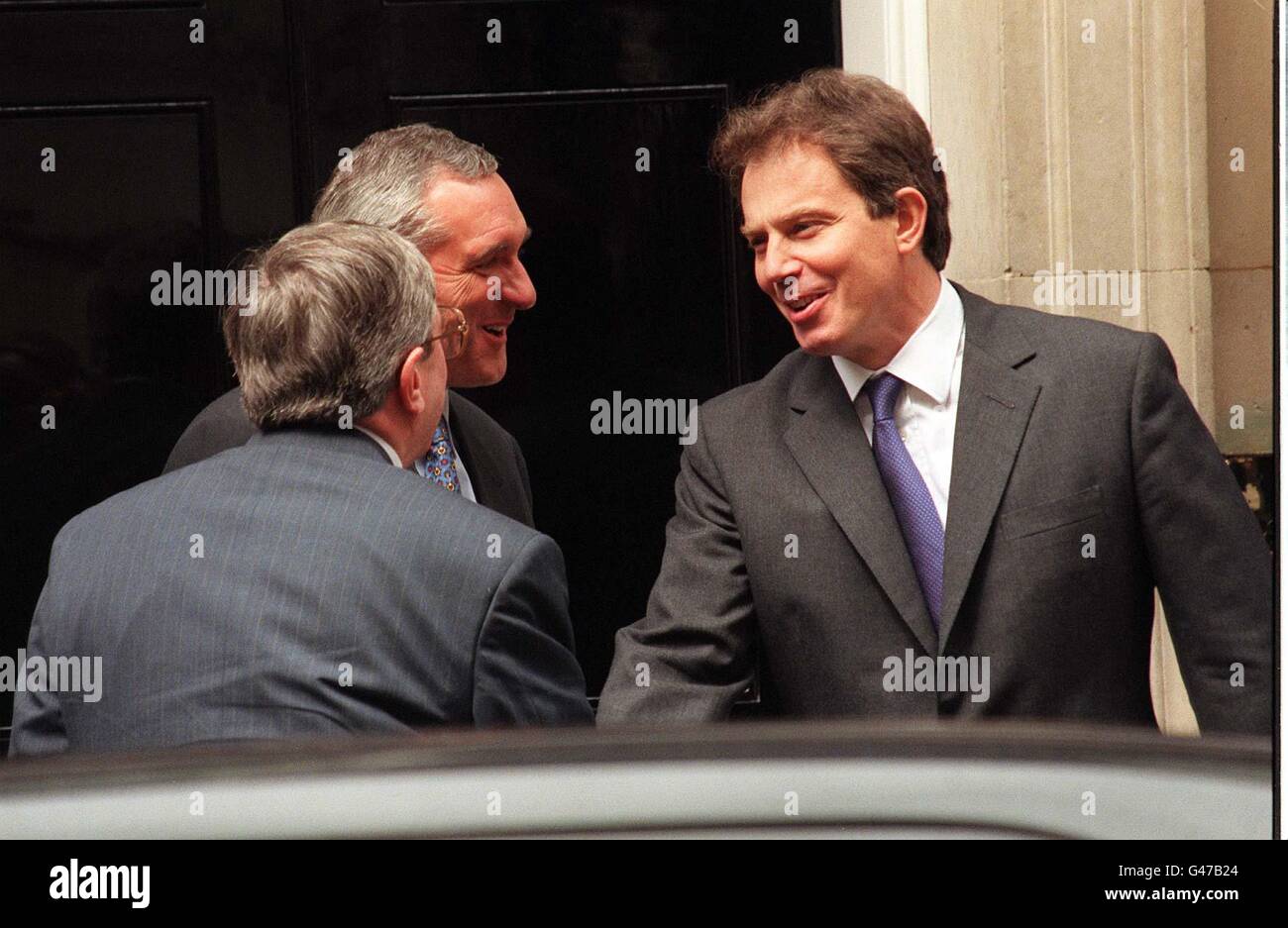 Prime Minister Tony Blair (right) greets his Irish counterpart Bertie ...