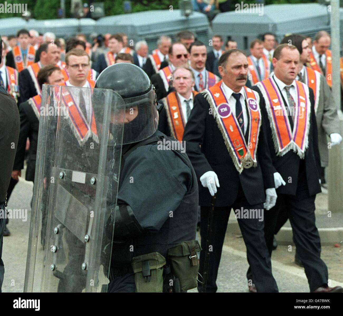 Protection for the Orange Order march along the Garvaghy Road in ...