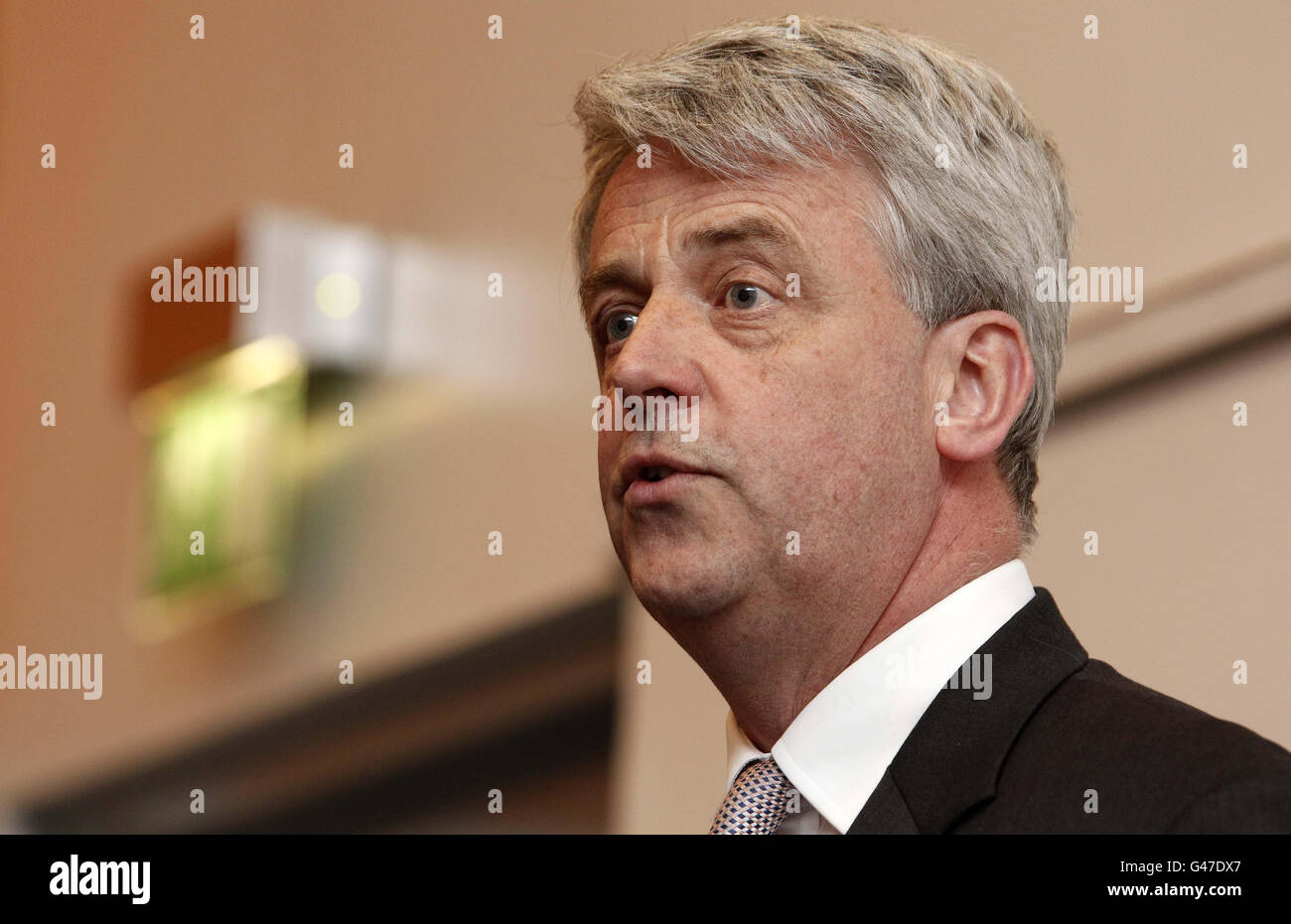 Health Secretary Andrew Lansley talks to a group of 50 during the Royal ...