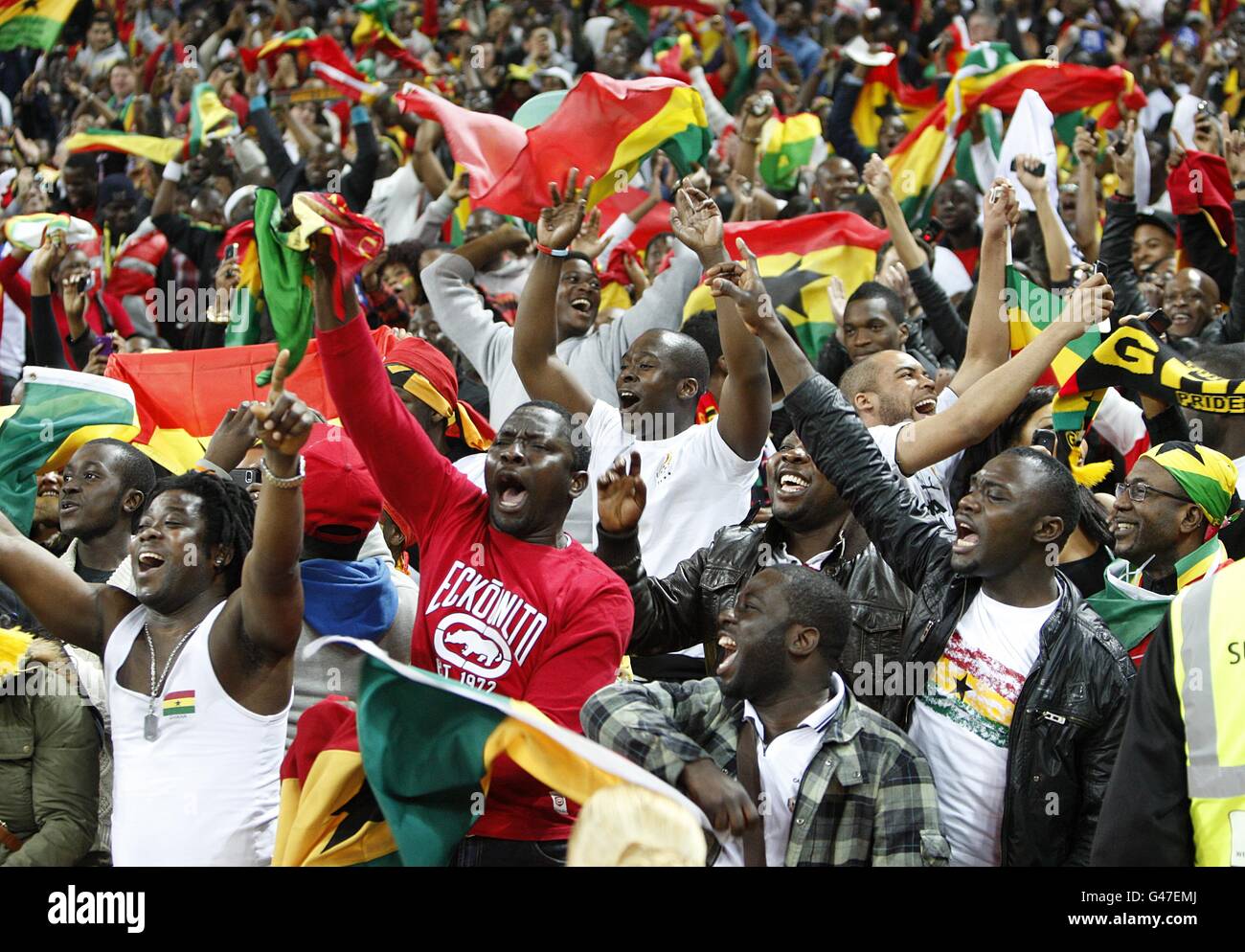 Ghana fans in stands at stadium hi-res stock photography and images - Alamy