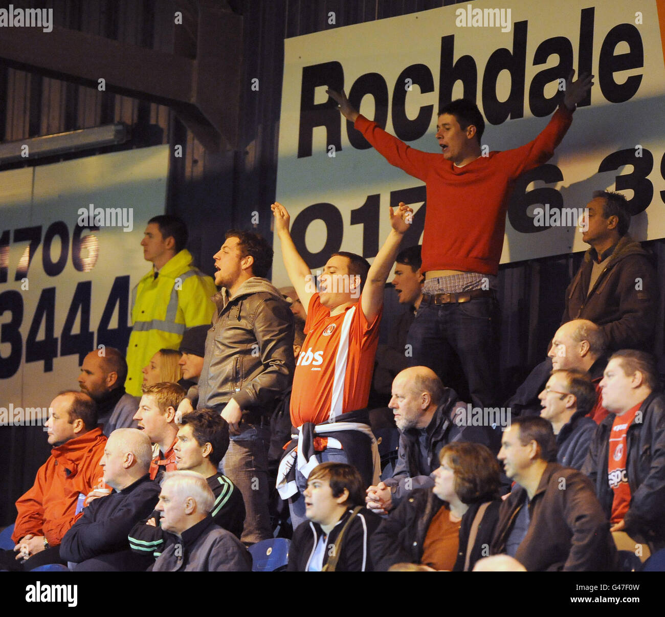 Charlton Athletic's fans show their team support against Rochdale Stock ...