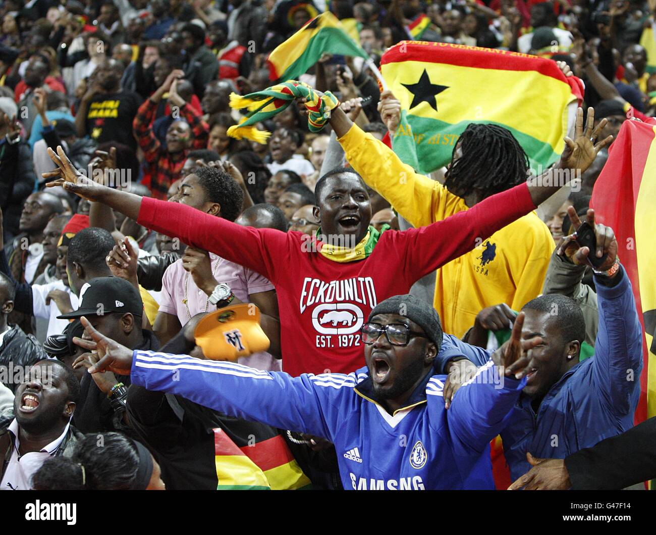 Ghana fans in stands at stadium hi-res stock photography and images - Alamy