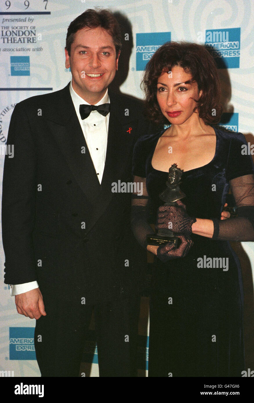 BRIAN CONLEY WITH YASMIN REZA, WHO WON THE LAURENCE OLIVIER AWARD FOR ...