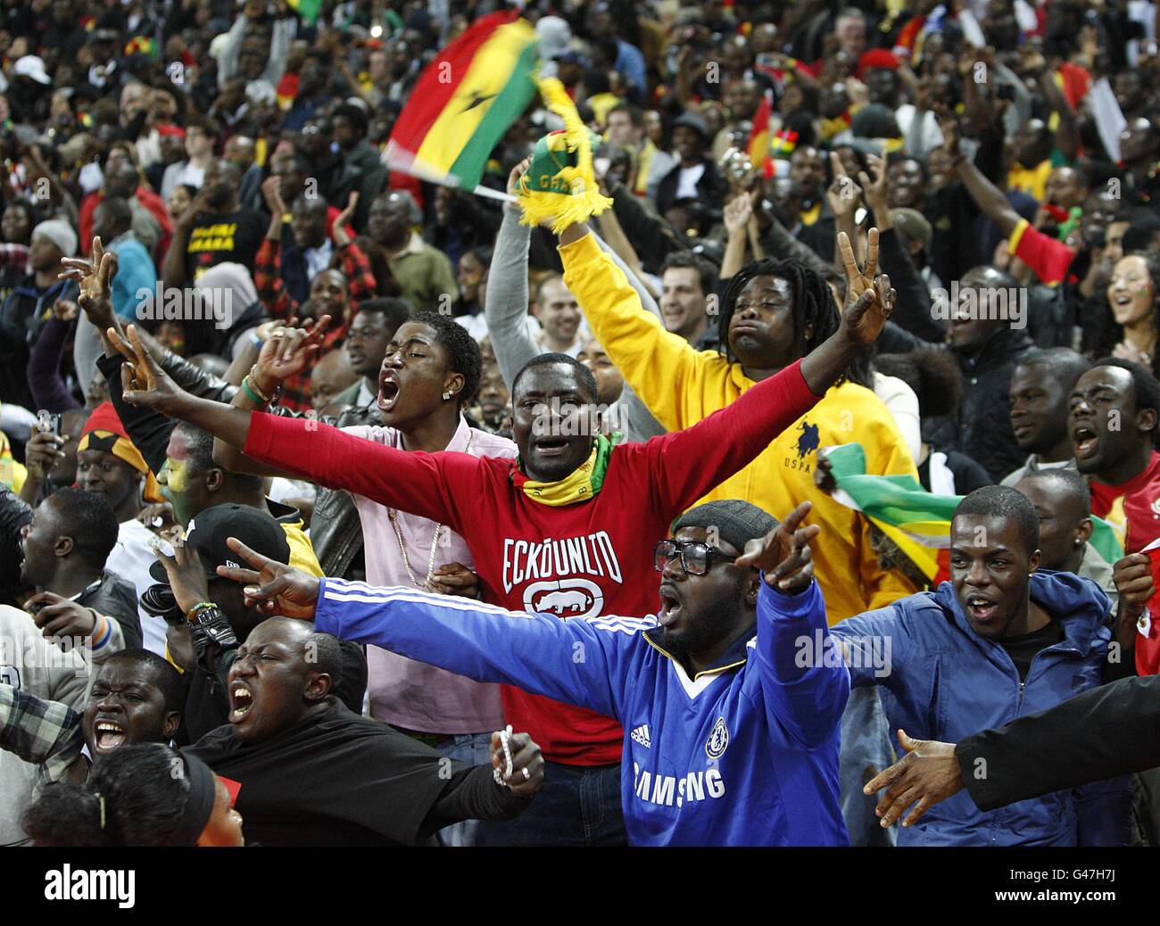 Ghana fans in stands at stadium hi-res stock photography and images - Alamy