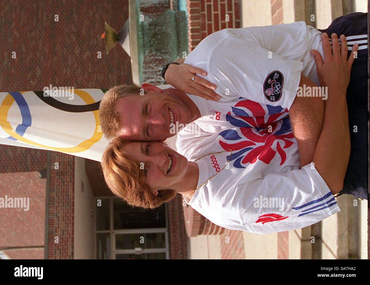 Canoeist Shaun Pearce with physiotherapist Julie Stark at the Olympic ...