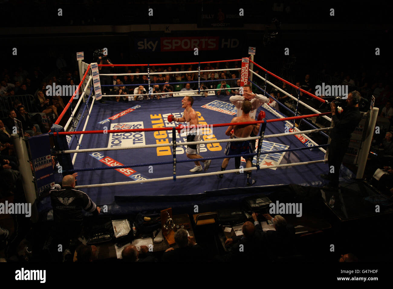 Boxing - York Hall. Ryan Walsh celebrates his stopage win over Gavin ...