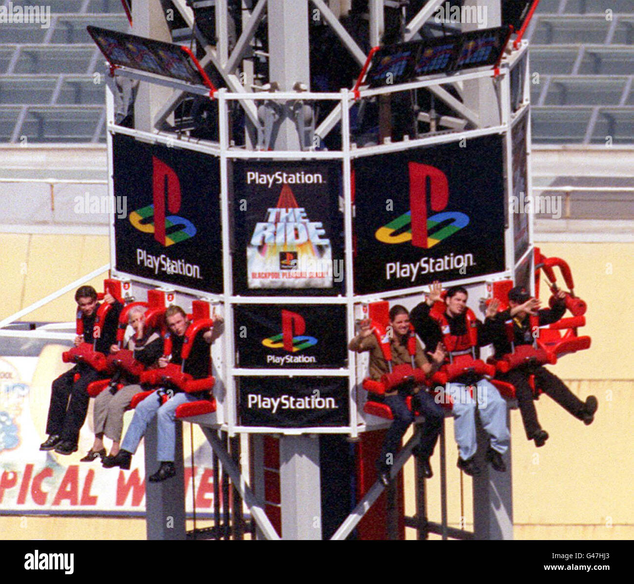 Teenage Pop band Boyzone launch the new 210 feet Playstation ride at ...