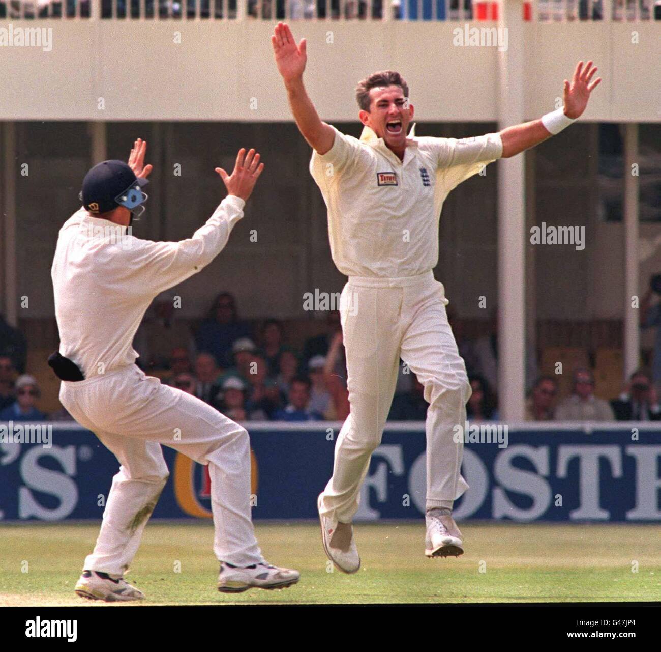 Cricket caddick claims healy wicket hi-res stock photography and images ...