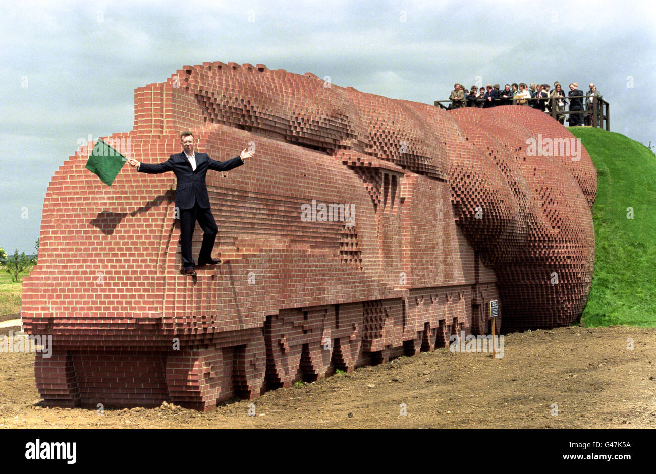 Art - Brick Train Sculpture - Darlington Stock Photo - Alamy