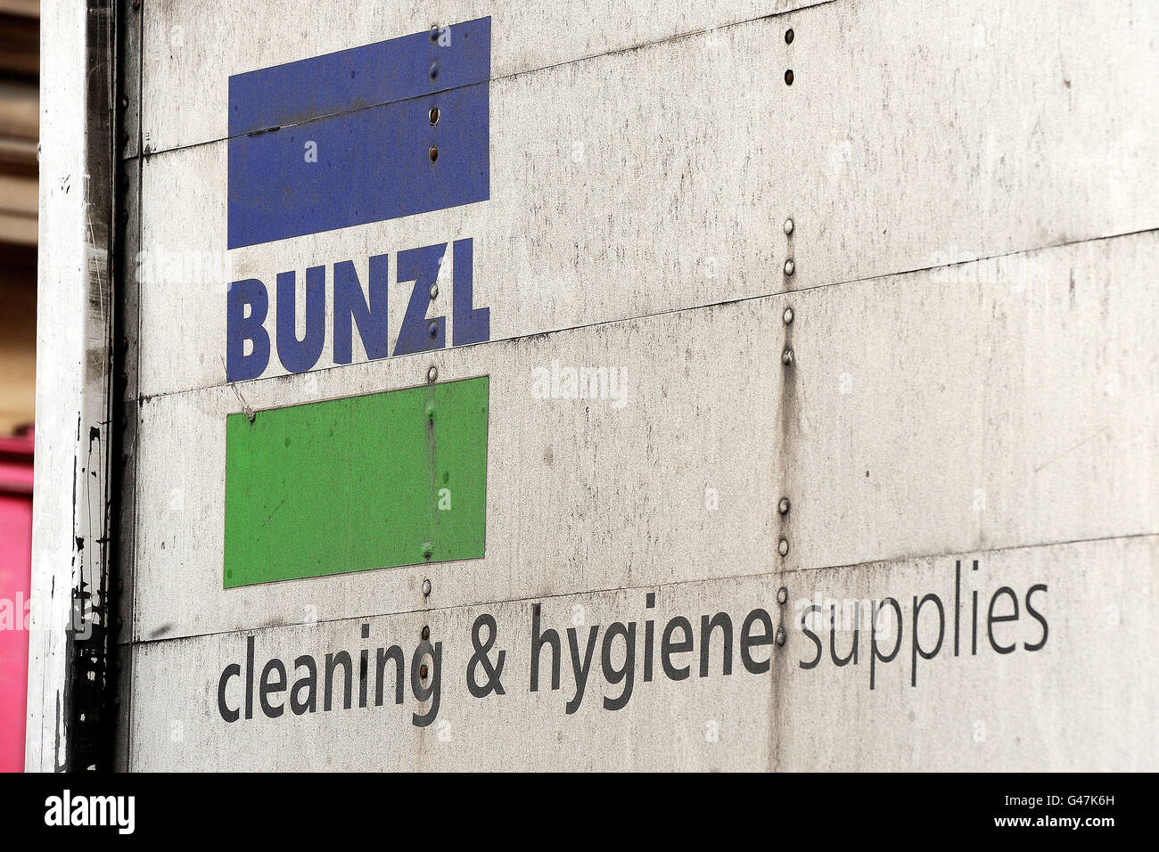 A general view of the BUNZL logo on the side of a van in the City of ...