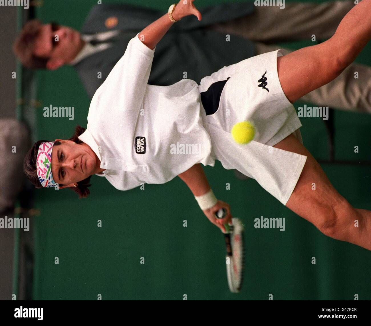 Former champion Conchita Martinez during her first round match against ...