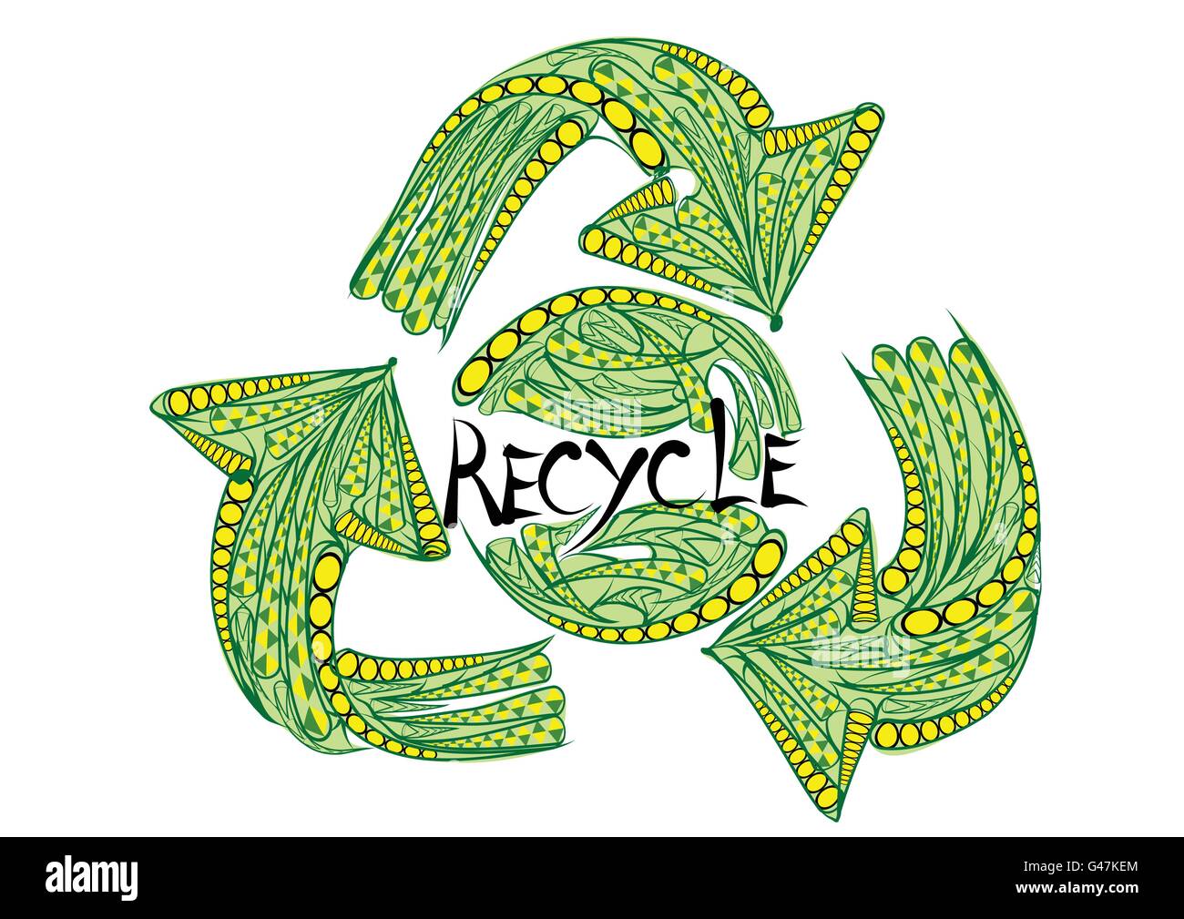 recycling sign isolated on a white background Stock Vector Image & Art ...