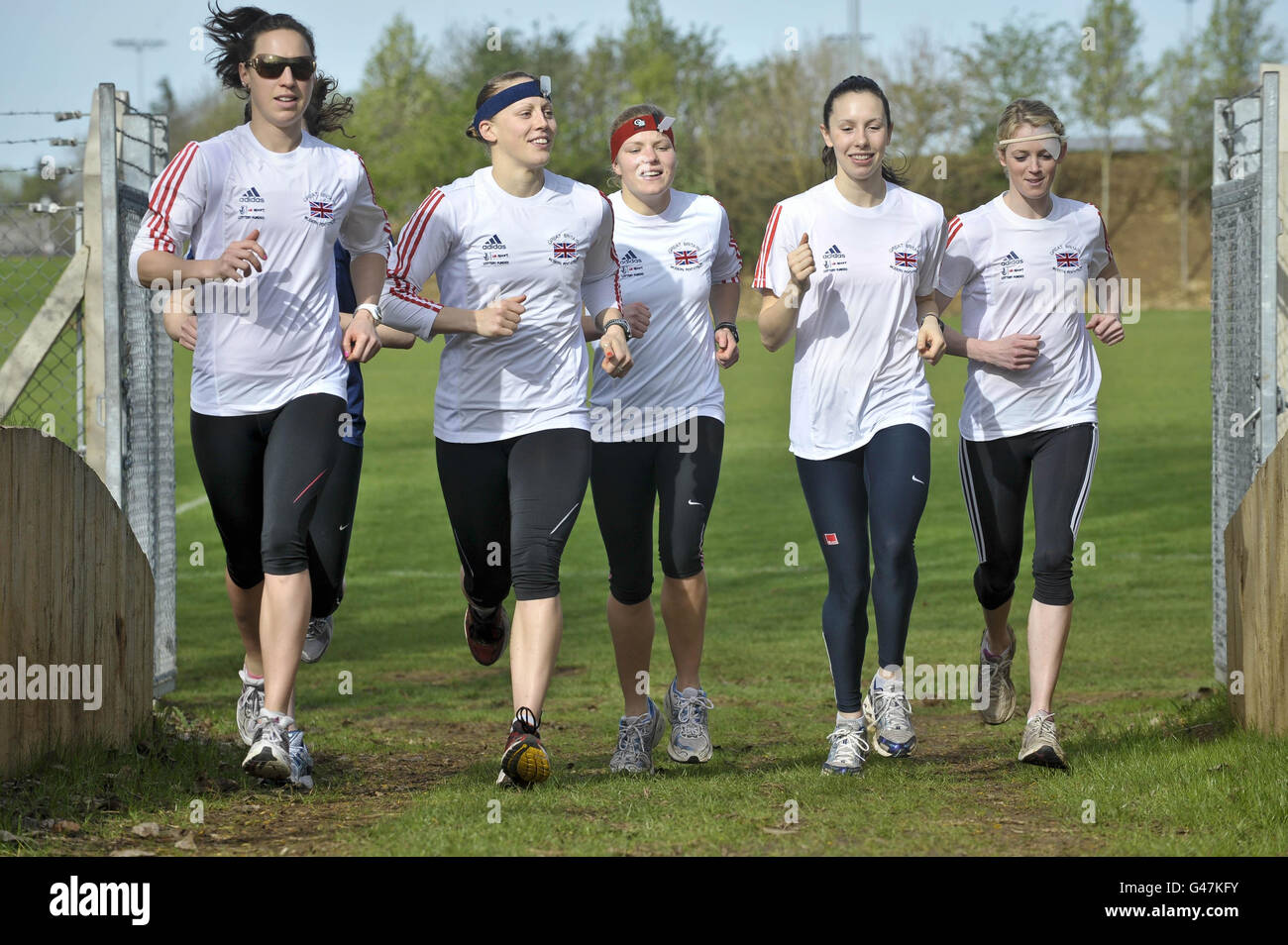 Team gbs modern pentathletes left to right heather fell hi-res stock ...