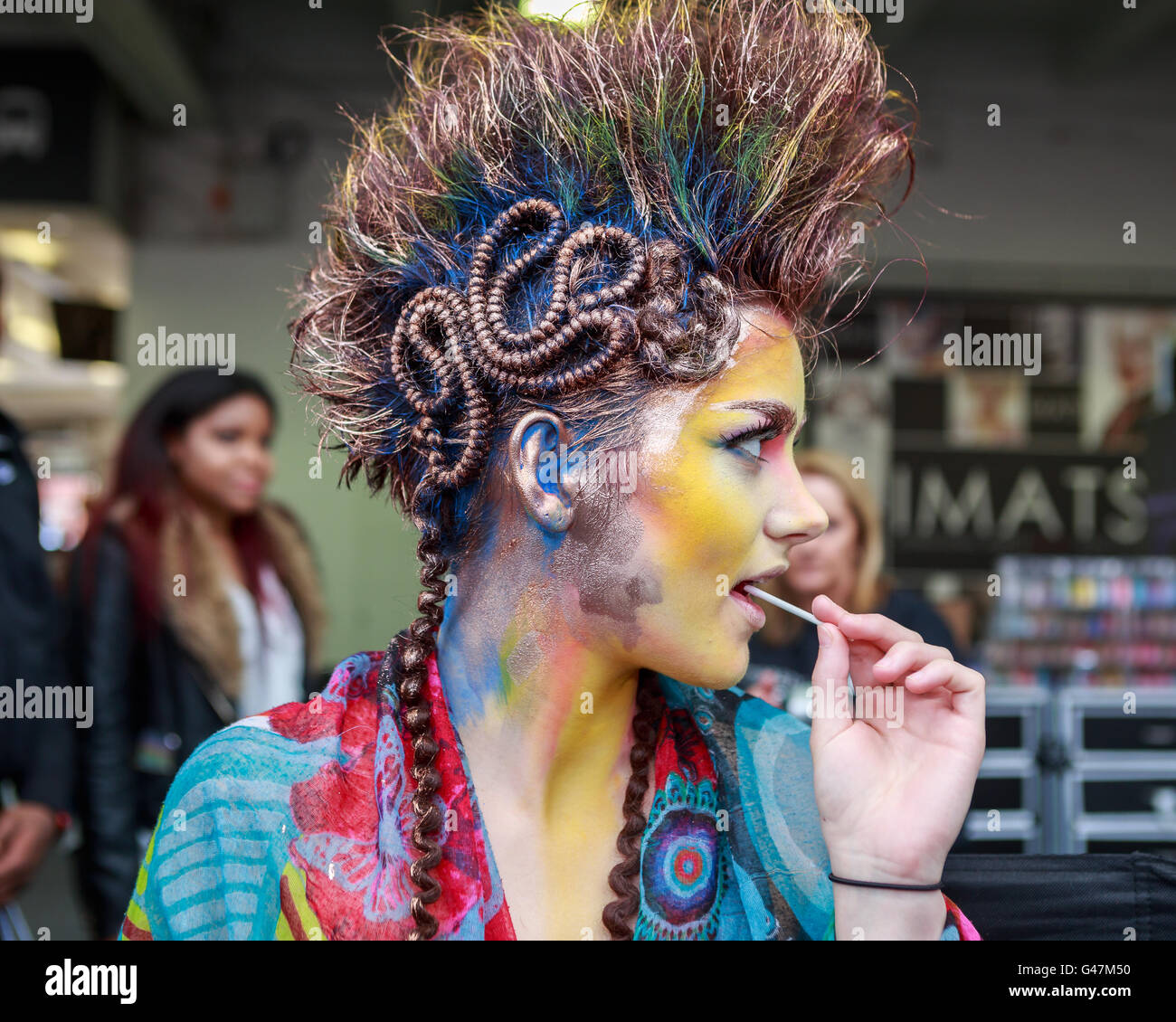 London, UK. 5th June, 2016. One of many colourful models at the ...