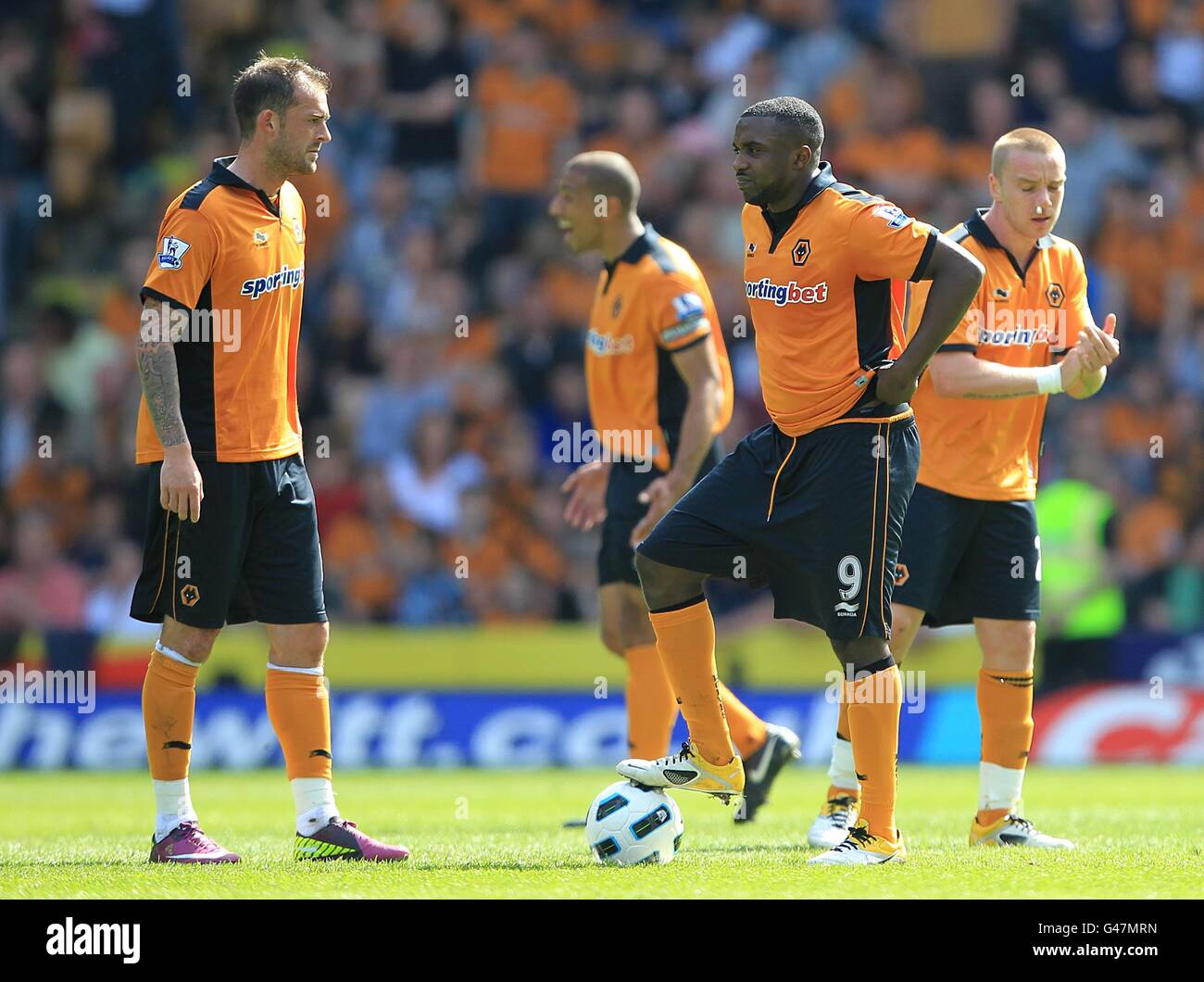 Wolverhampton Wanderers' Steven Fletcher (left) and Sylvan Ebanks-Blake ...