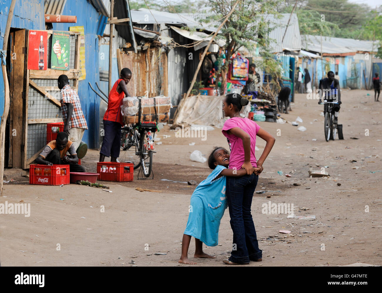 KENYA Turkana Region, UNHCR refugee camp Kakuma, where permanent 80.000 ...