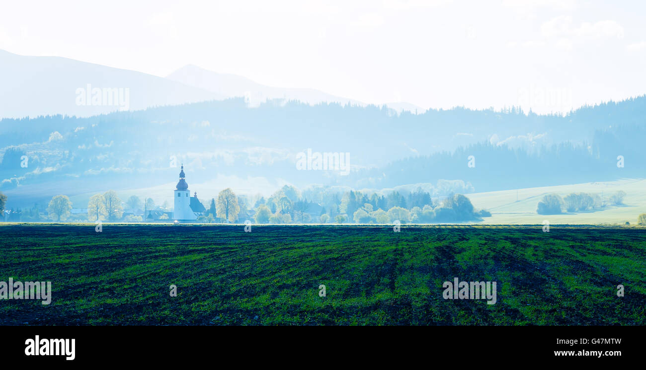 beautiful church in mountain landscape in Slovakia Stock Photo - Alamy