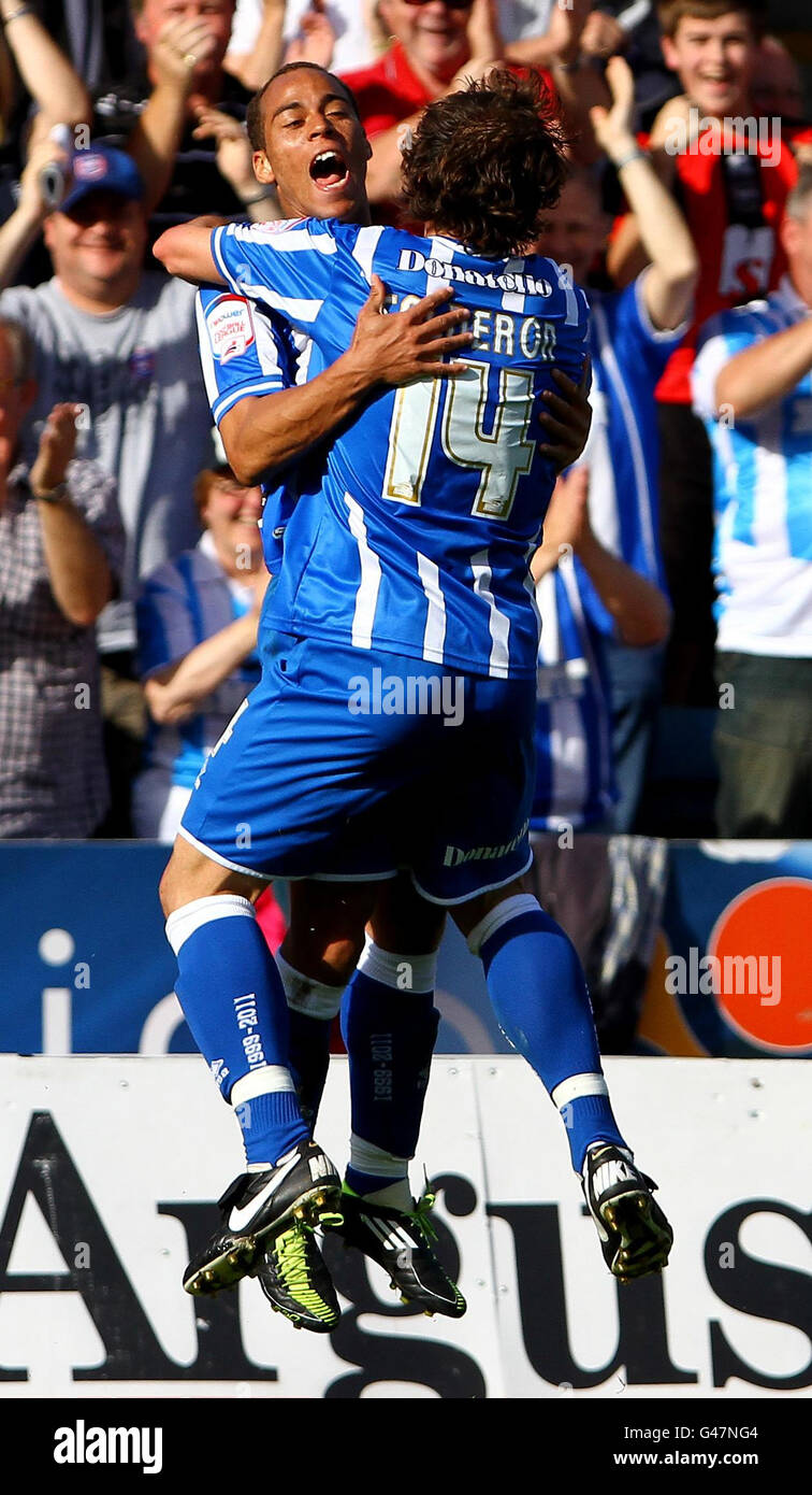 Brighton and Hove Albion's Elliott Bennett celebrates his goal with ...