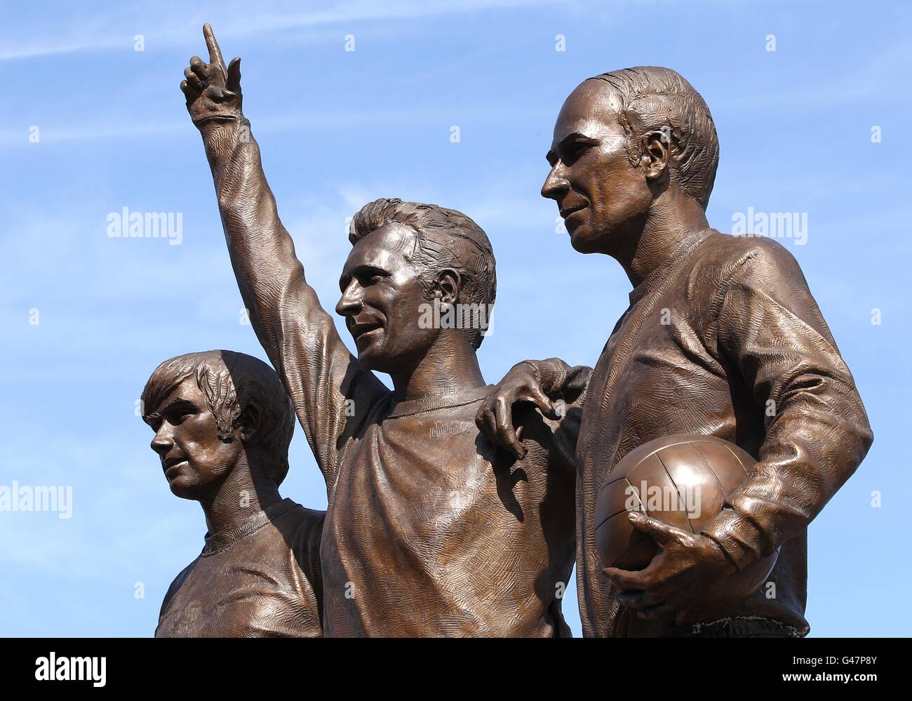 The united trinity statue former players left right george best hi-res ...