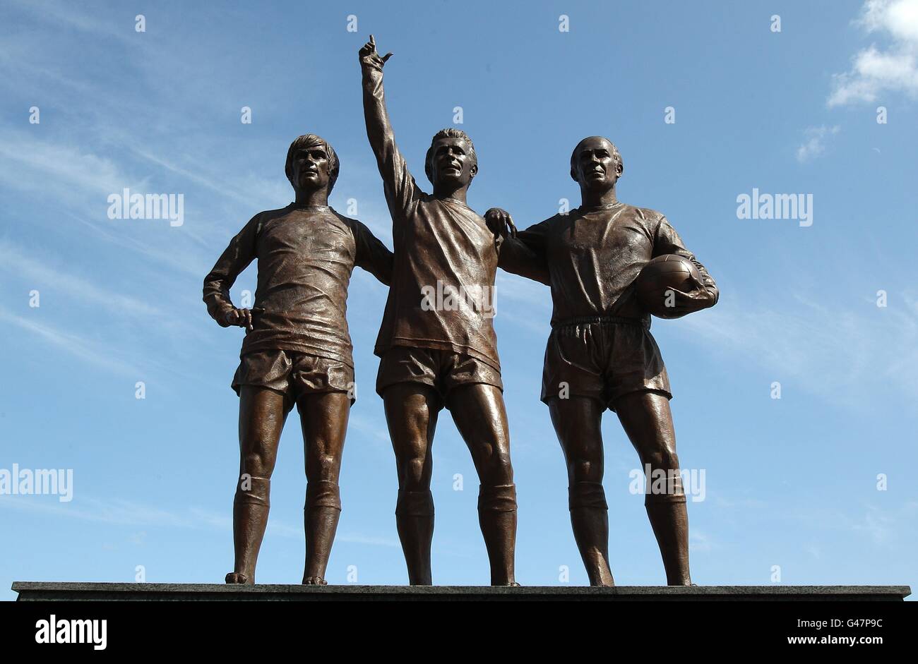 The united trinity statue former players left right george best hi-res ...