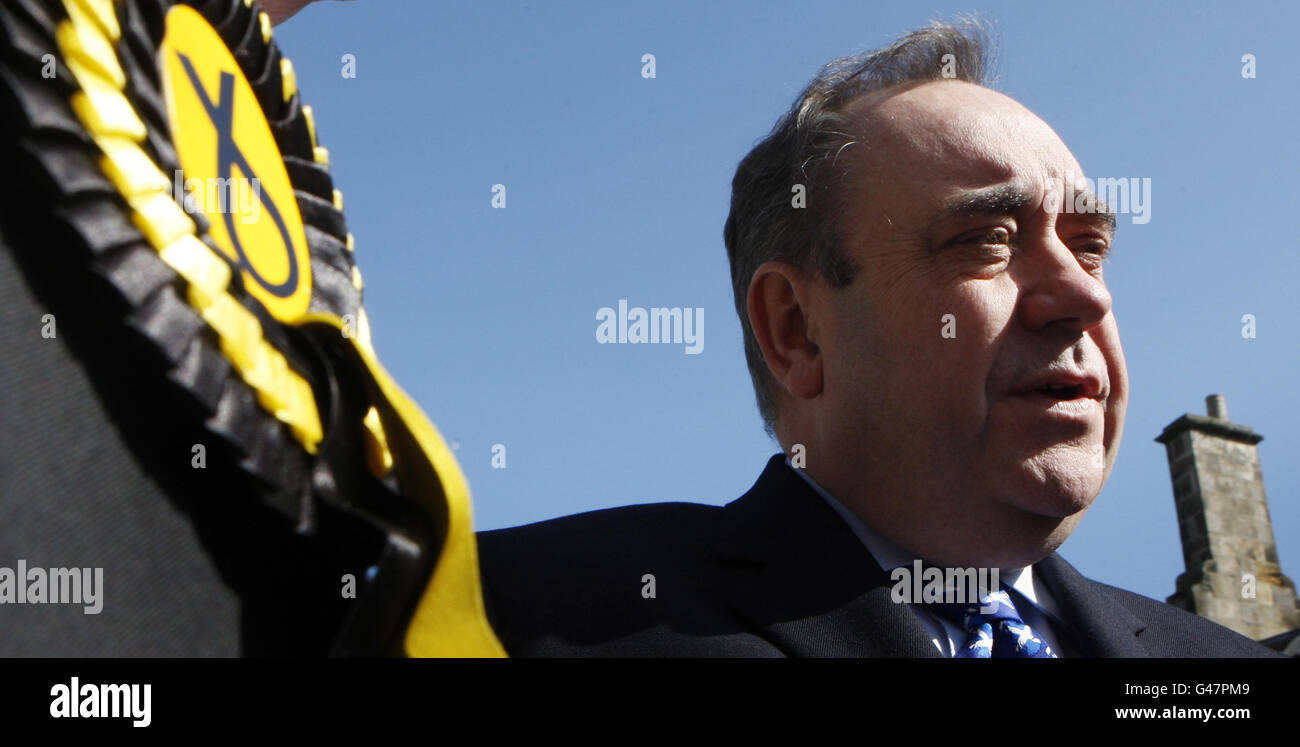 SNP Leader Alex Salmond campaigns in St Andrews in Scotland ahead of ...