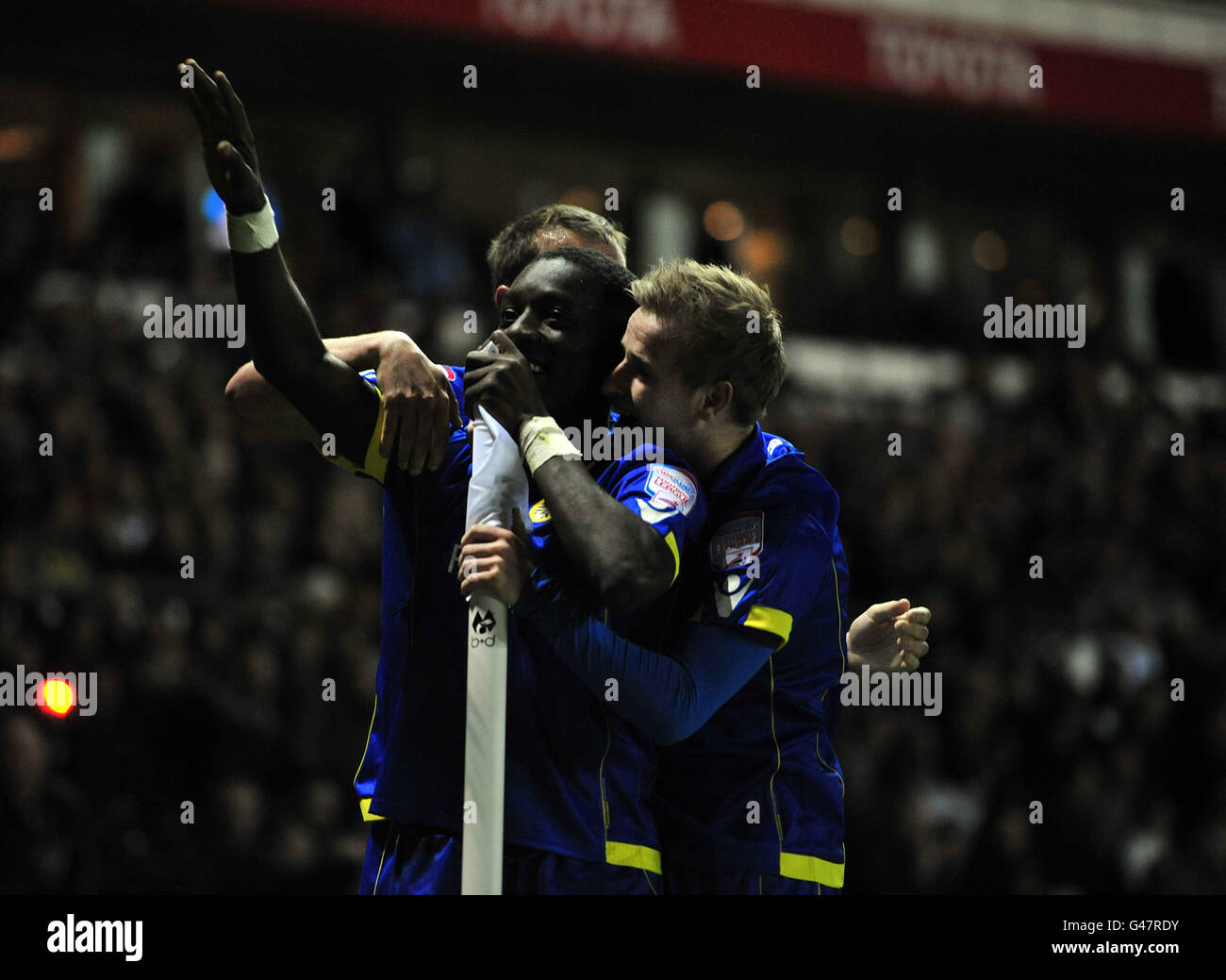Leeds uniteds max gradel celebrates scoring hi-res stock photography ...