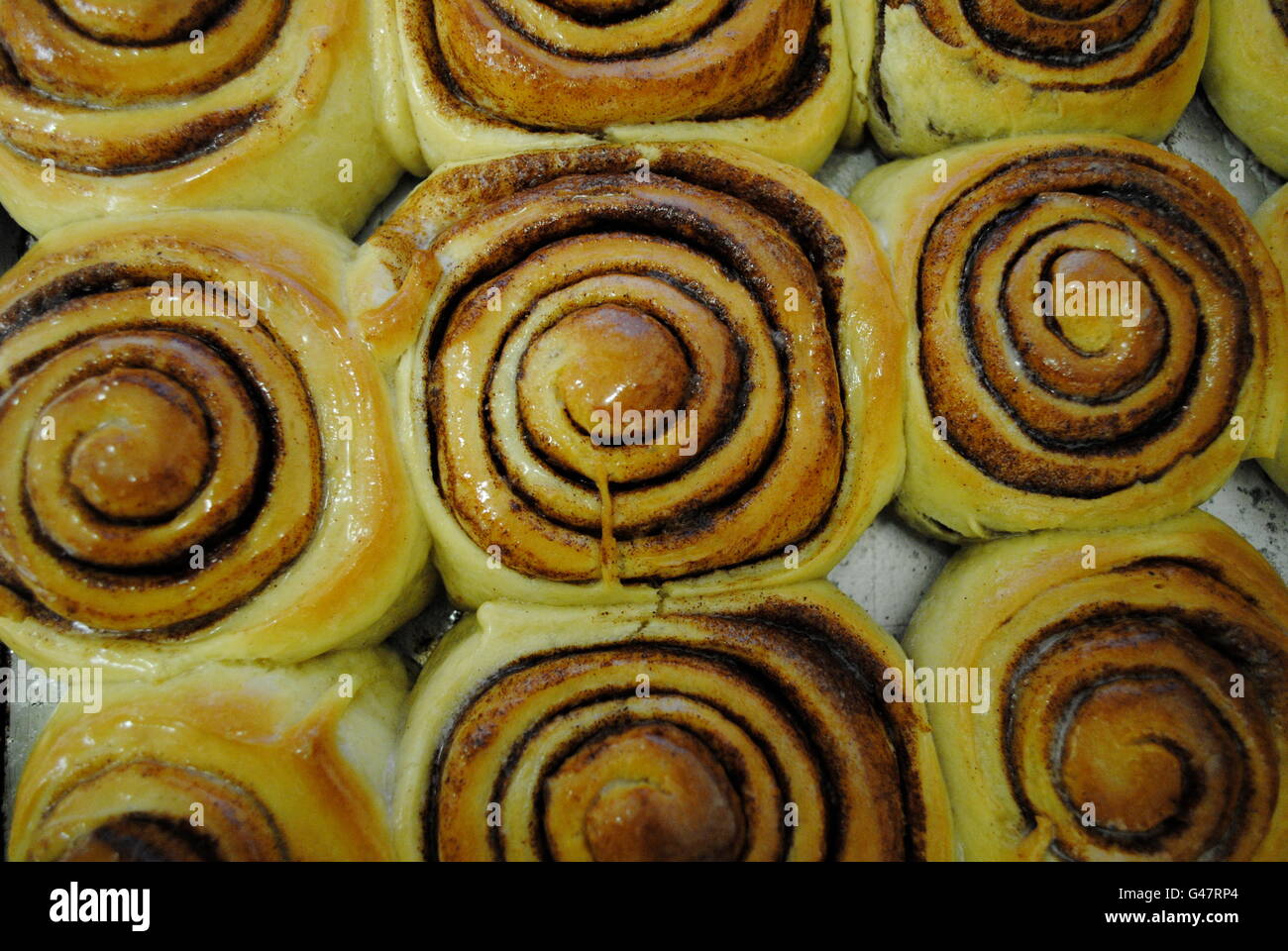 cinnamon rolls fresh from the oven Stock Photo - Alamy