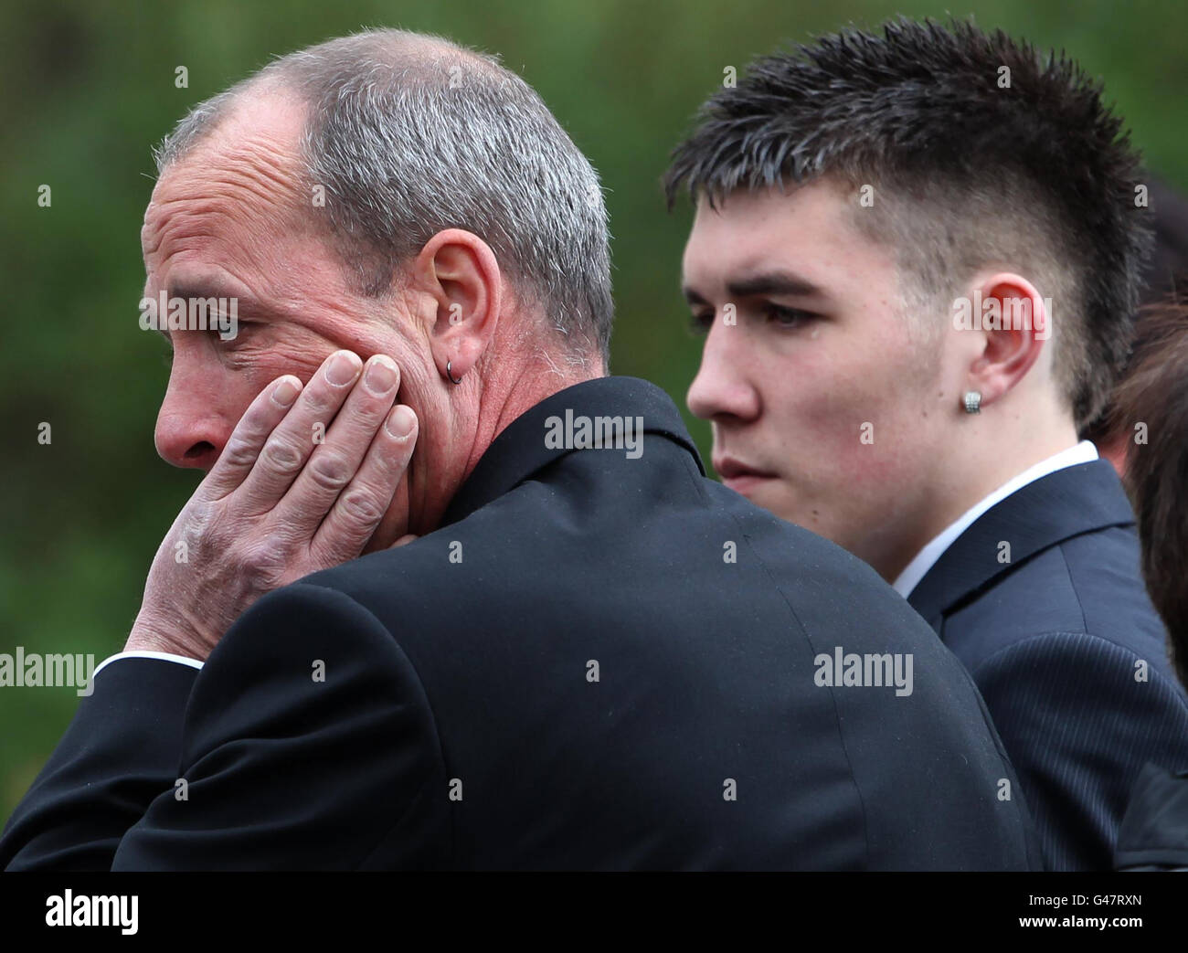 Graham Lackie (left), father of Lance Corporal Darren Lackie at his ...