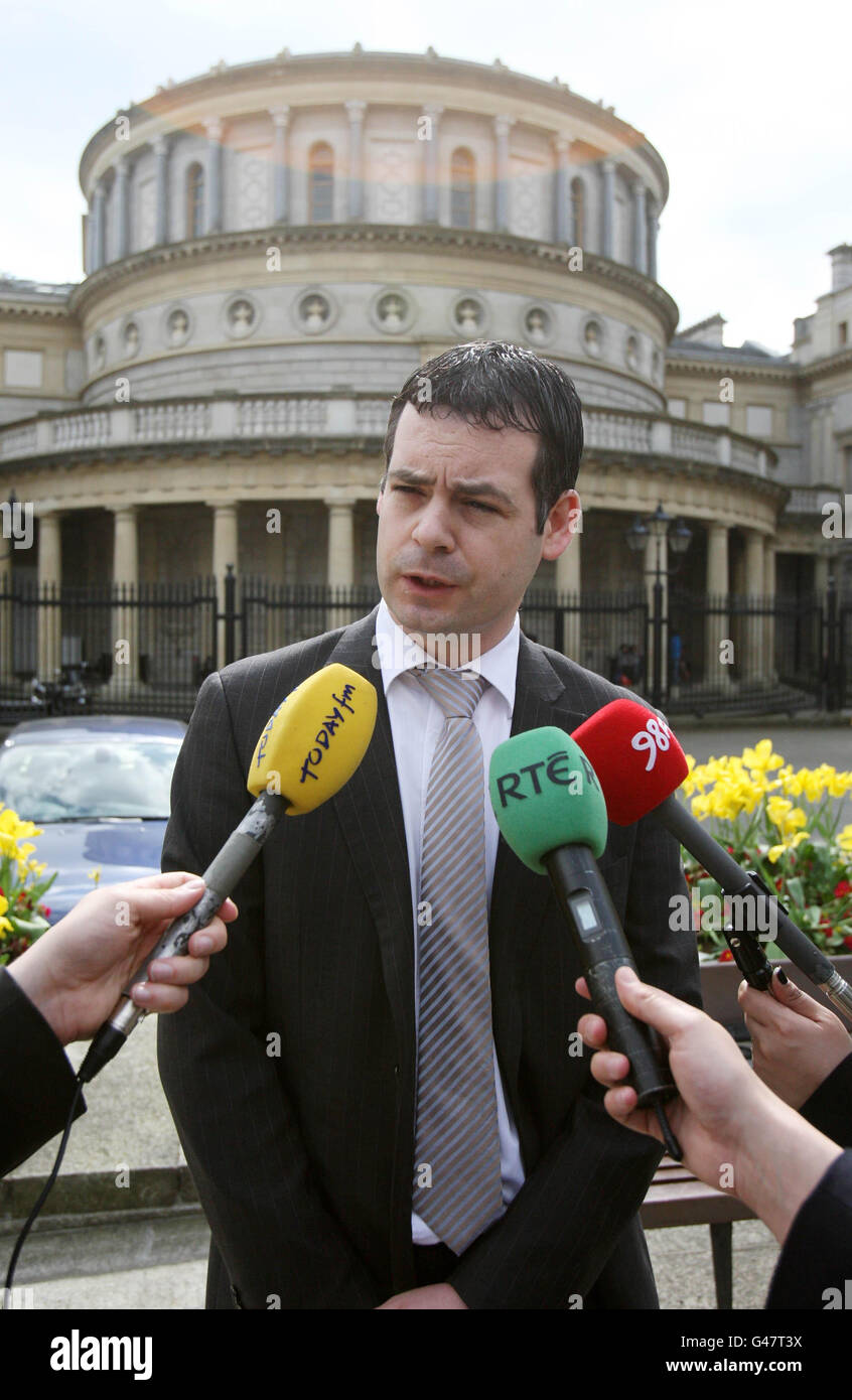 Sinn Fein Finance spokesman Pearse Doherty give his reaction to the ...