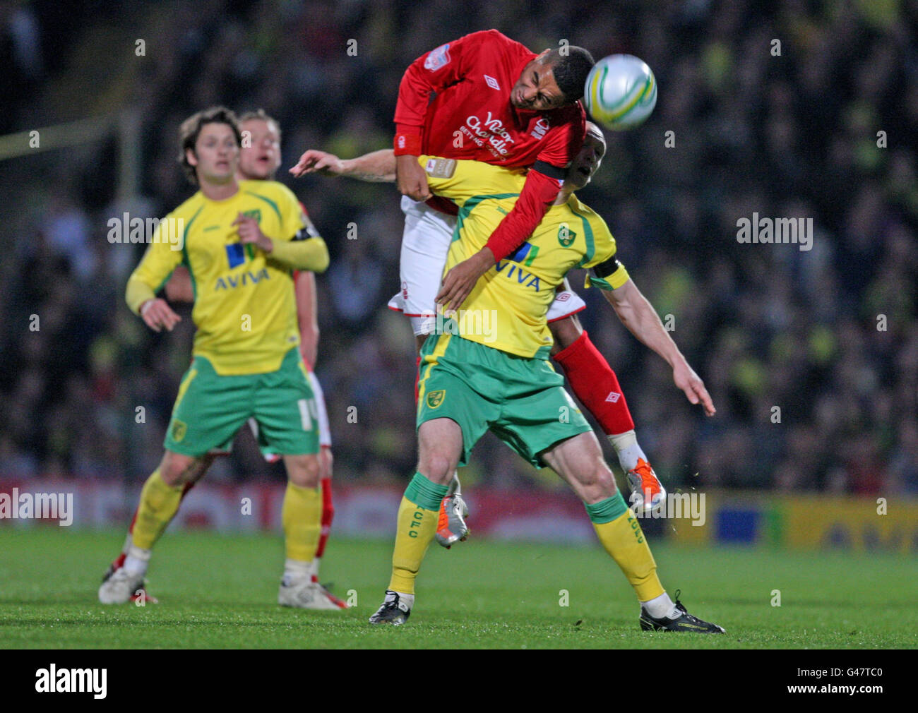 Norwich City's Andrew Crofts is beaten by Nottingham Forest's Lewis ...